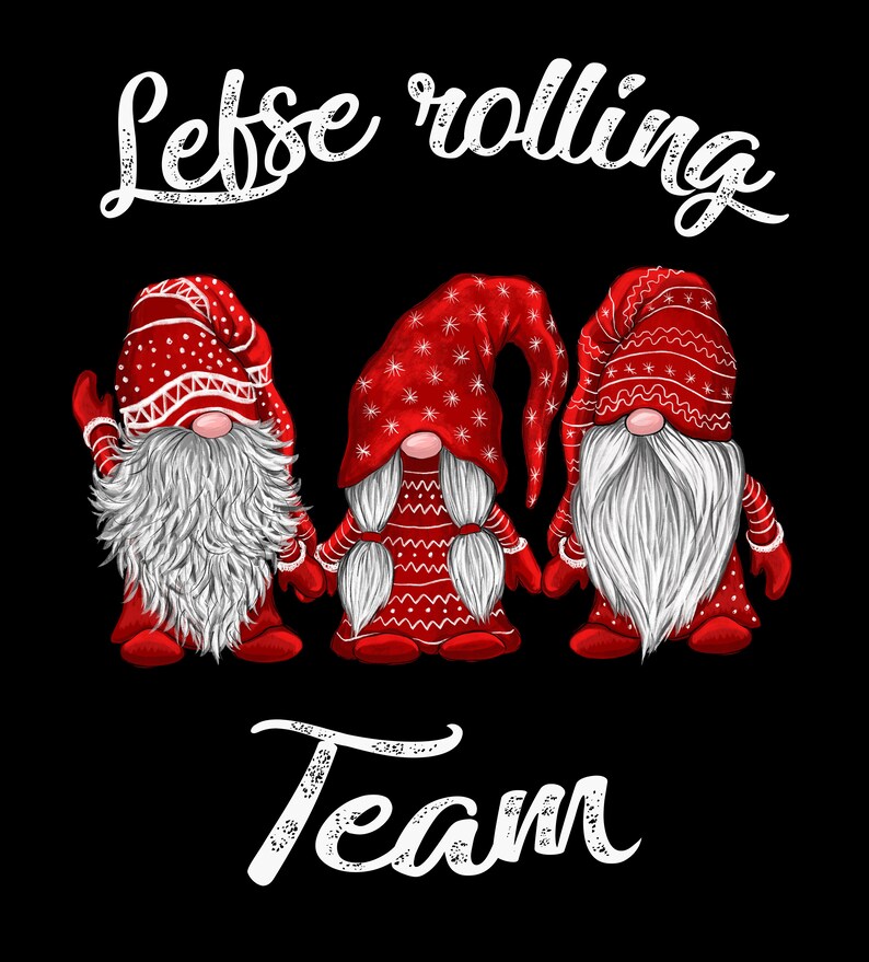 Lefse Rolling Team Print: Norwegian Christmas Gnomes (digital Download ...
