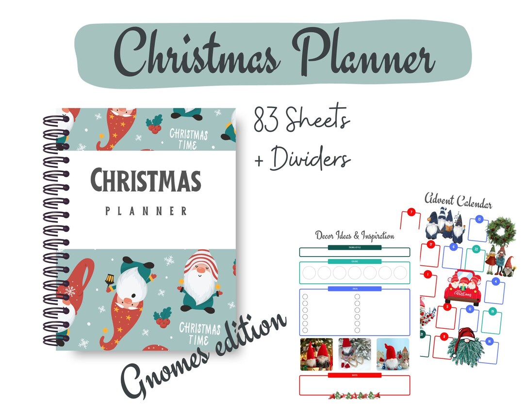 Gnomes Christmas Planner: 83-sheet Holiday Organizer (digital Download ...
