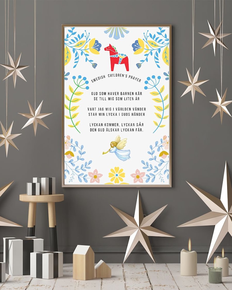 A Swedish Children's Prayer Wall Art Instant Download, Swedish ...