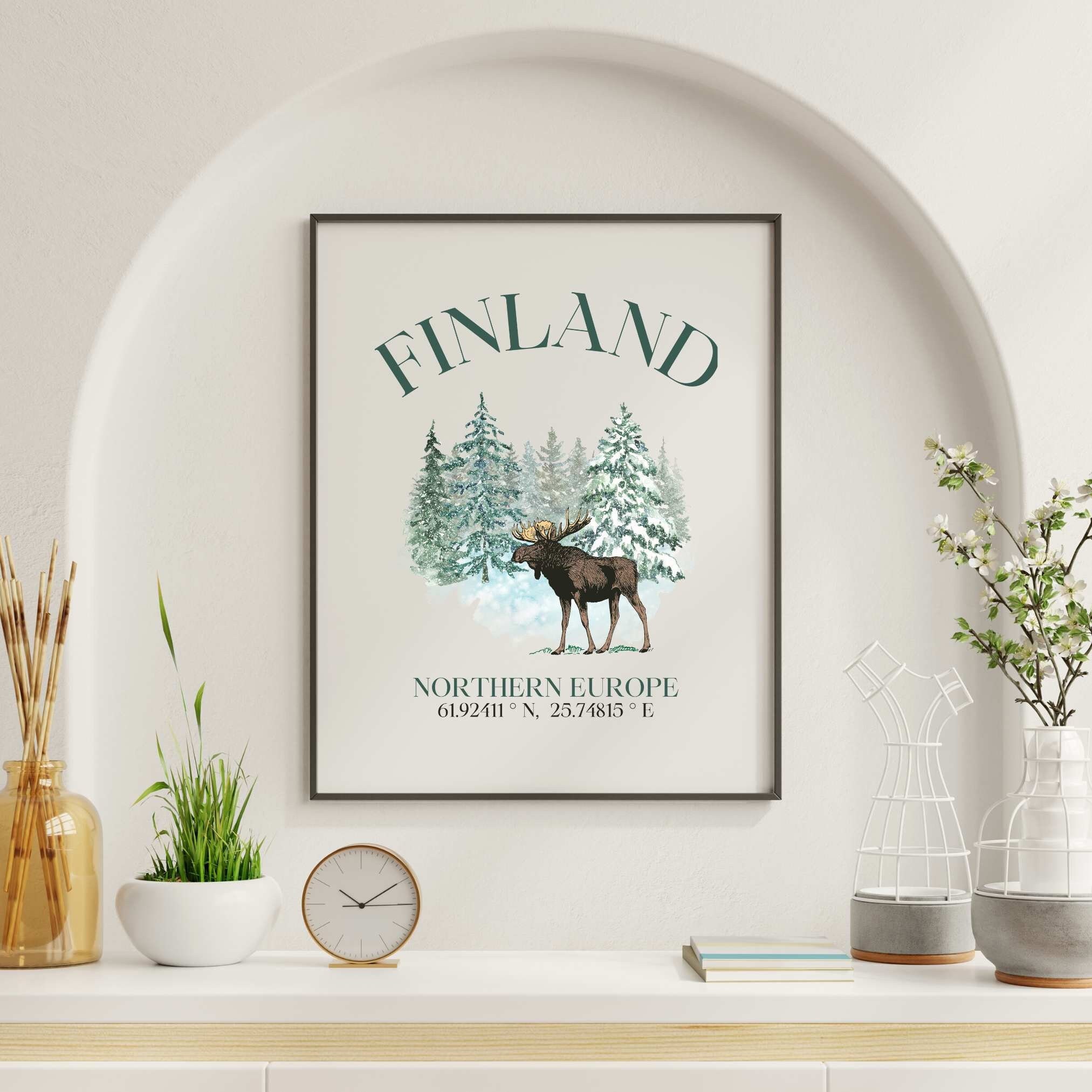 Finnish Printable Wall Art Finnish Print Finland Moose Art - Etsy