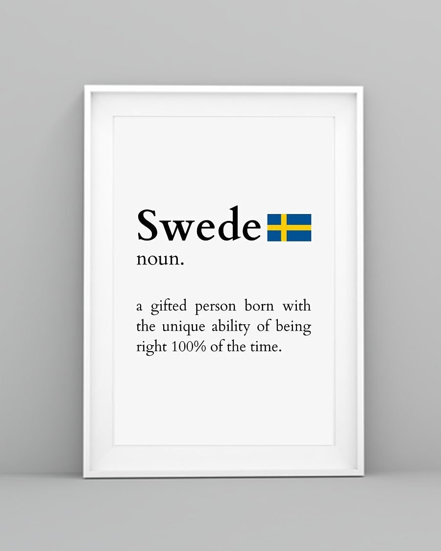 Funny Swede Definition Art Print: Swedish Gift (digital Download) - Etsy
