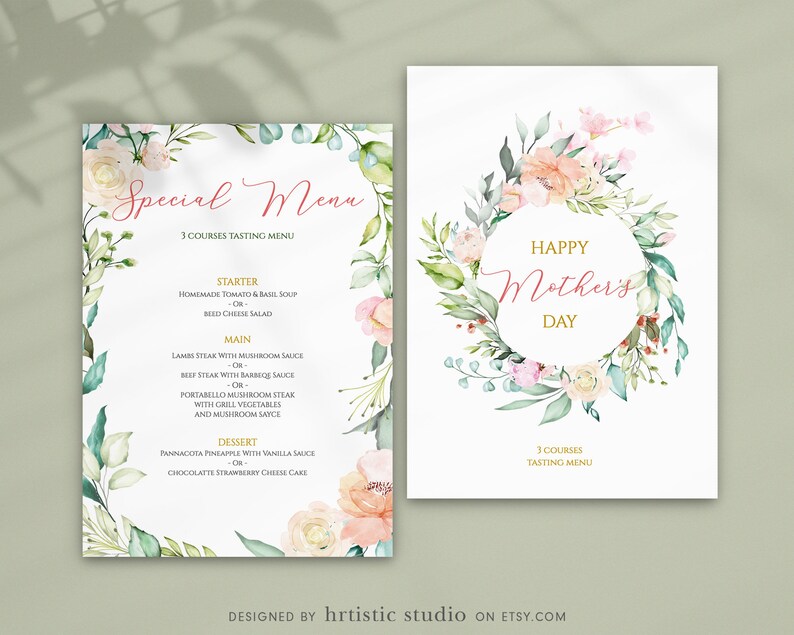 Self-edited Food Menu Template Dinner Lunch Menu Card - Etsy
