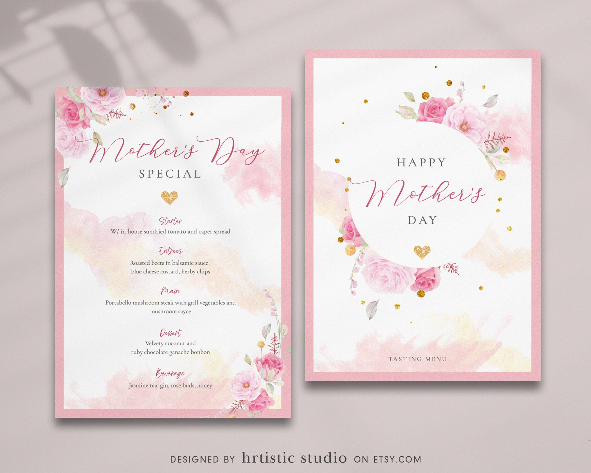 Self-edited Food Menu Template Dinner Lunch Menu Card - Etsy