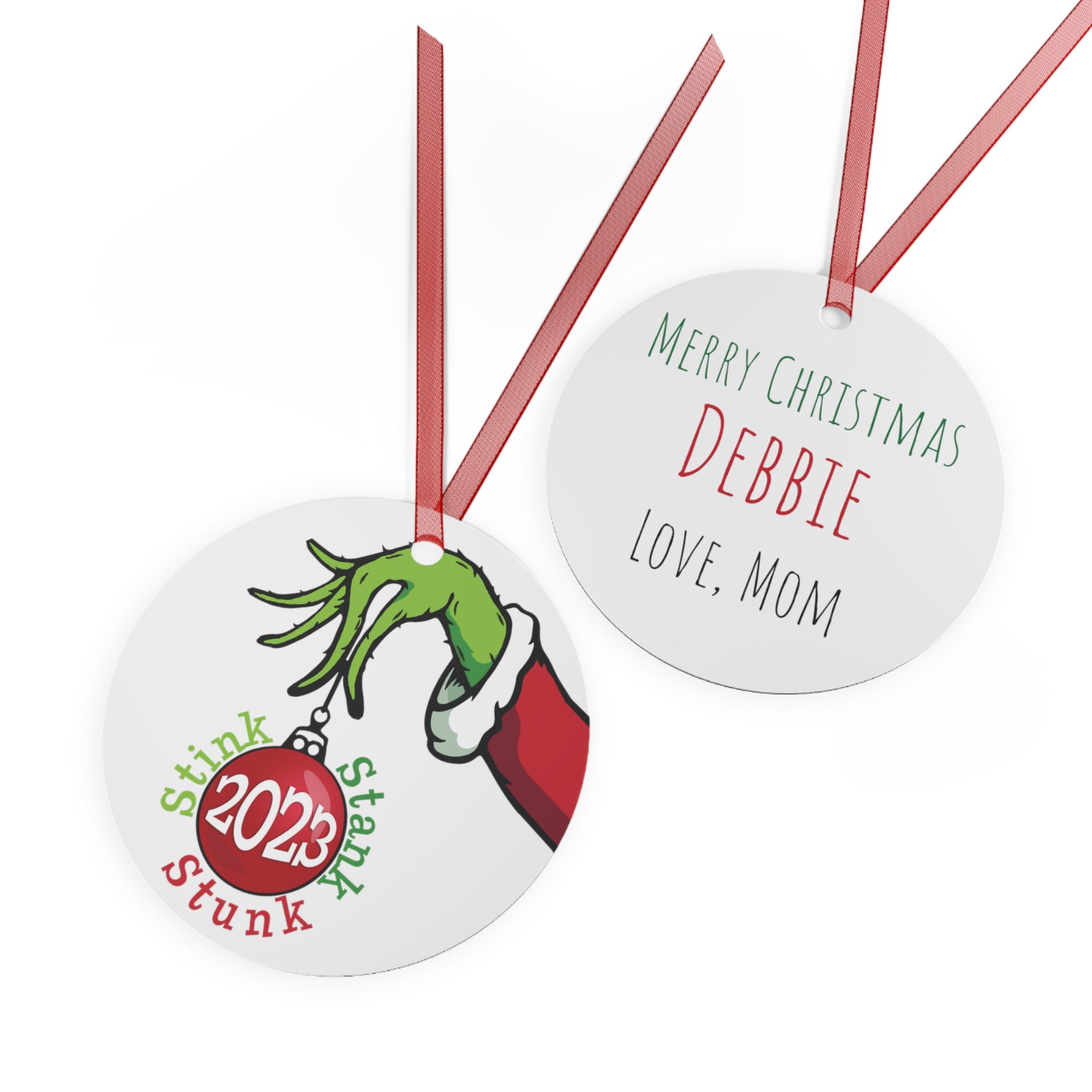 Grinch Stink Stank Stunk PERSONALIZED Christmas Ornament 2023 Gift for ...