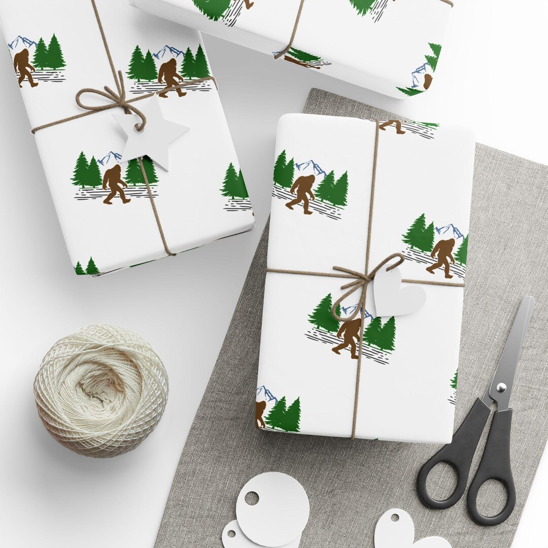 Wrapping Papers, Bigfoot Custom Gift Wrap, Sasquatch Lover Present Wrap ...
