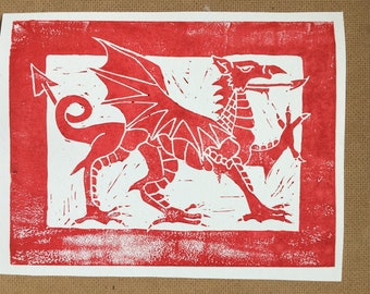 Dragon Lino Print | Etsy Ireland