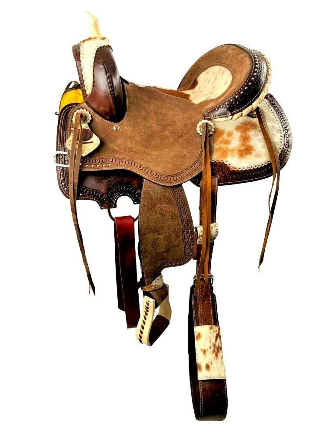 SALE 16 COWHIDE Double T Barrel Style Saddle - Etsy