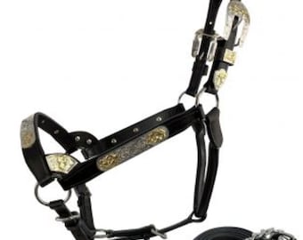 NEW SHOW SILVER Leather Showman Yearling Halter Sale Price - Etsy