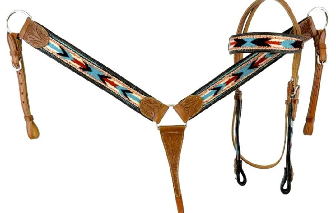 Bridle Breast Collar Headstall Tack Set Horse Showman Headstall Bridle ...