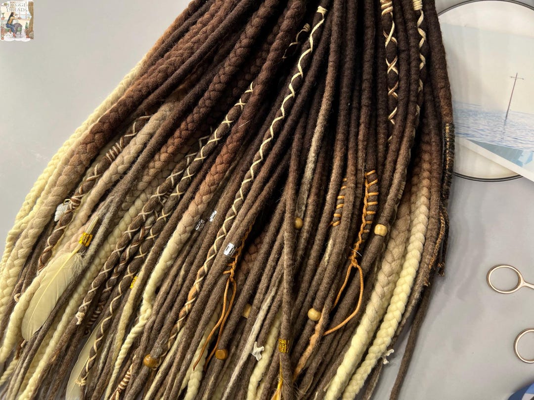 Ombre Wool Dreadlocks - Brown Blonde With Feathers and Beads - Etsy
