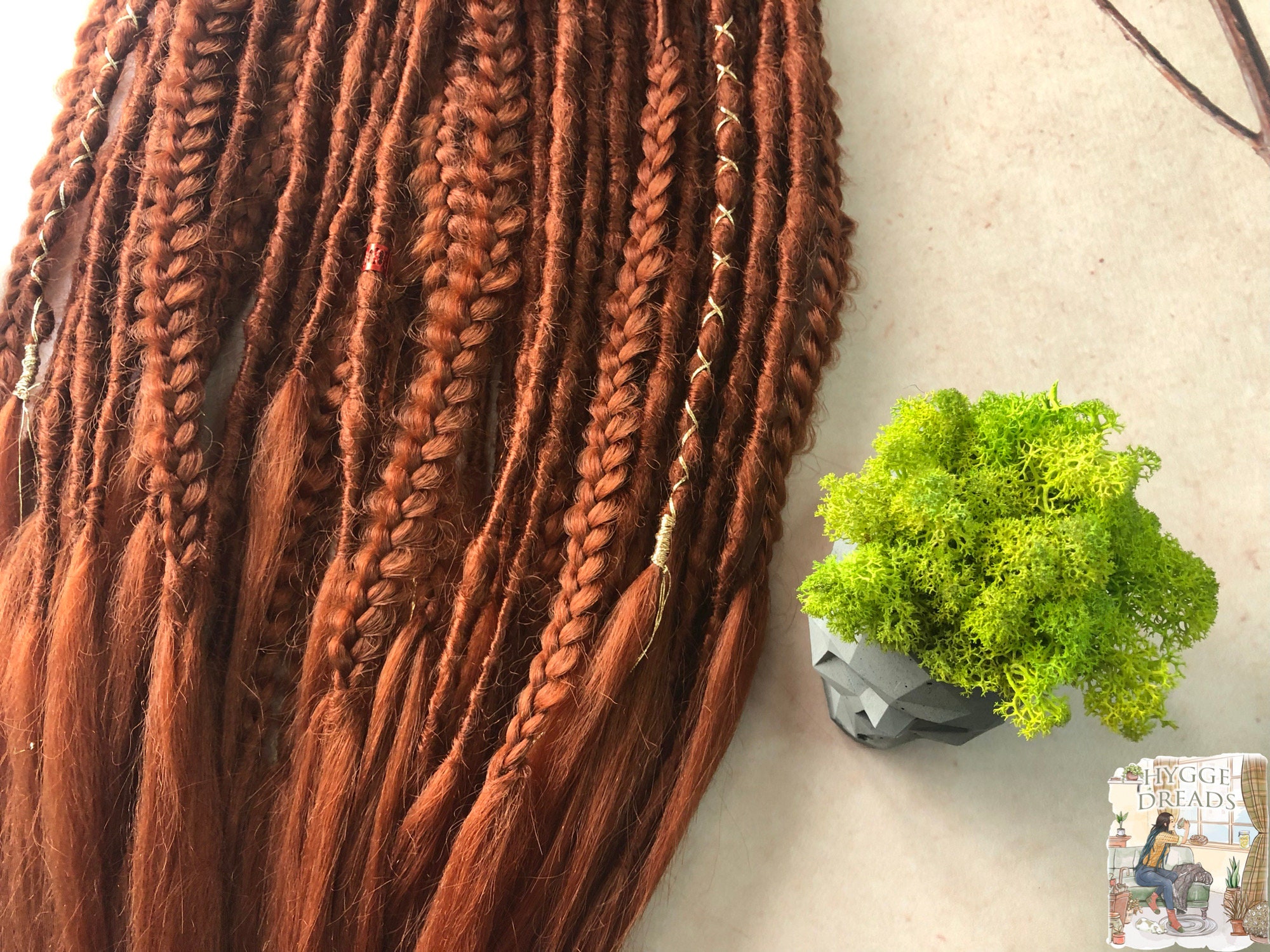 Natural Look Synthetic Dreads fishtail Braids With Loose Ends - Etsy