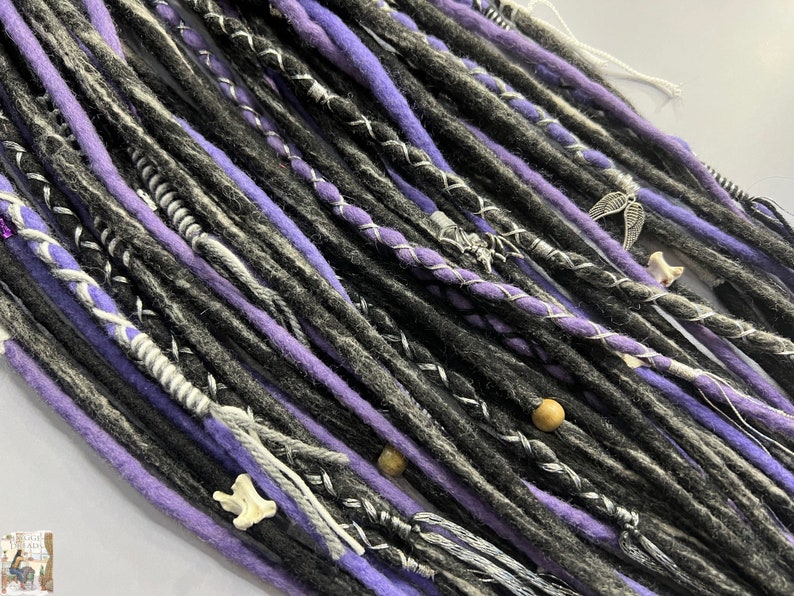 Merino Wool Dreadlocks, Mixed Colors With Bone Beads (handmade ...