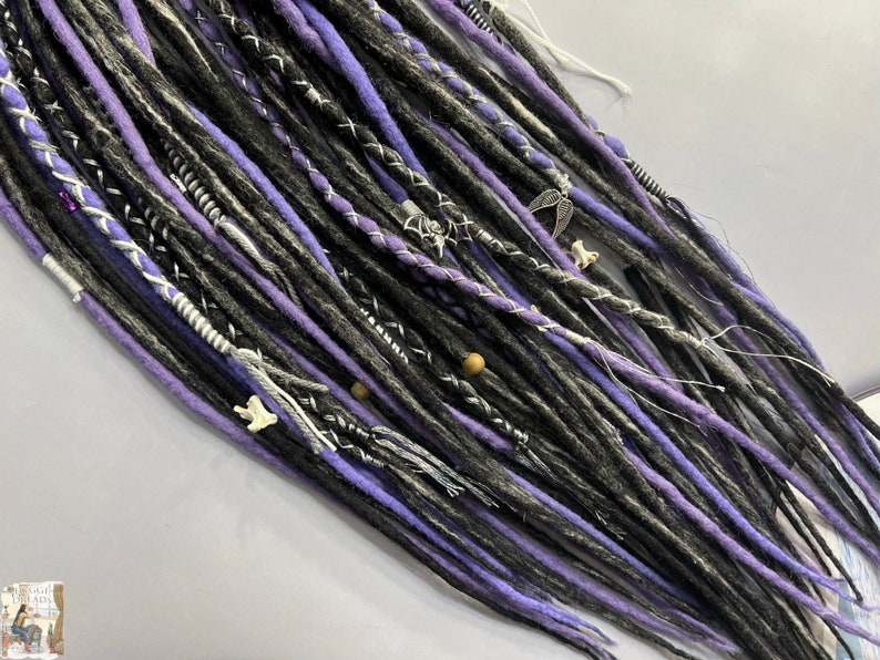 Merino Wool Dreadlocks, Mixed Colors With Bone Beads (handmade ...