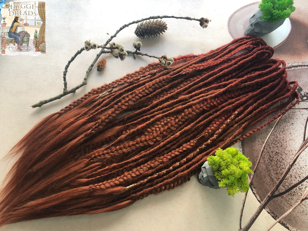 Natural Look Synthetic Dreads +fishtail Braids With Loose Ends Ombre ...