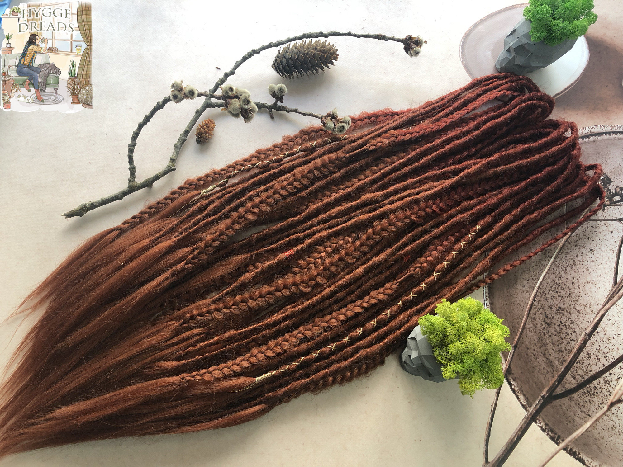 Natural Look Synthetic Dreads fishtail Braids With Loose Ends - Etsy