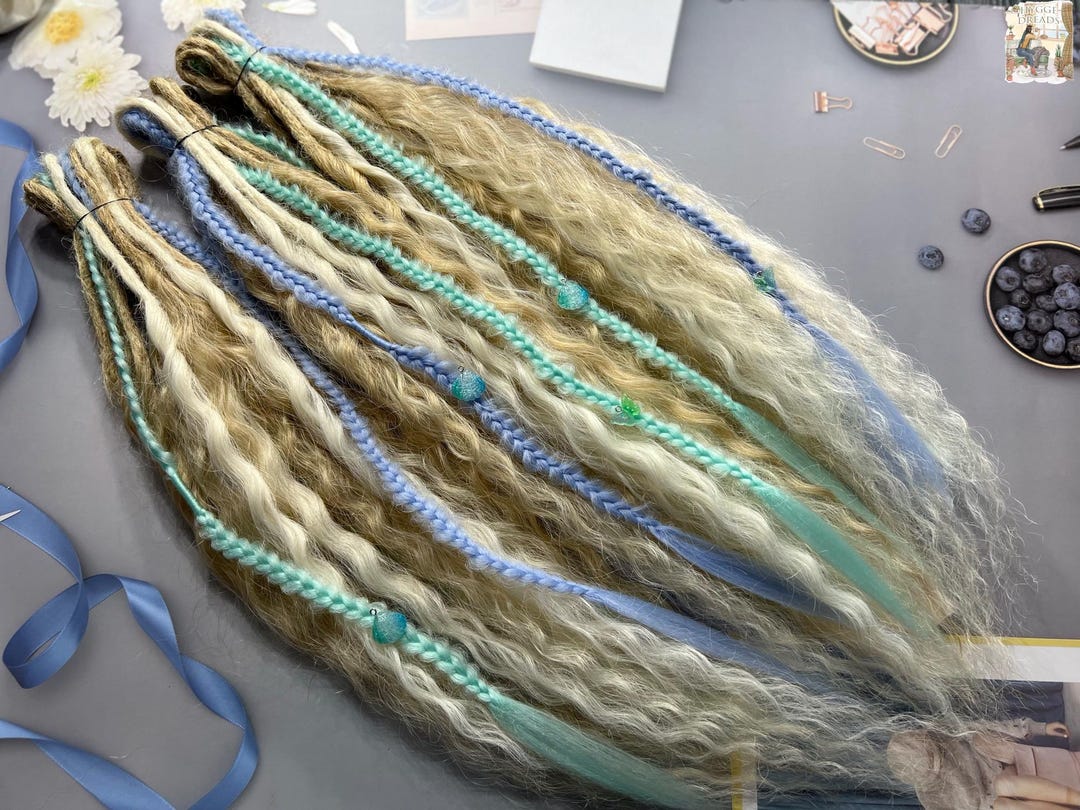 Curly Dreads DE SE Bohemian Curls + Fishtail Braids Shades of Blonde ...