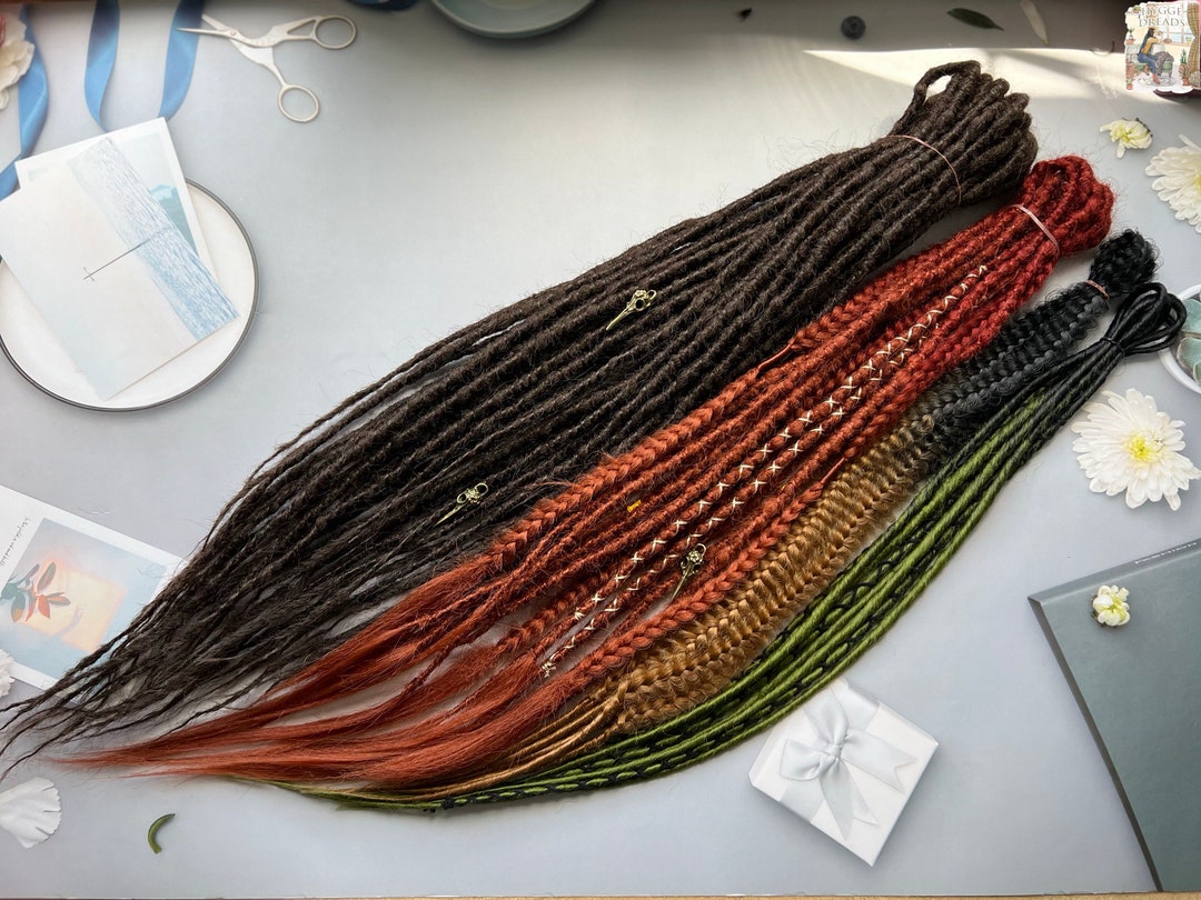 Mix of Structure Dreadlocks + Fishtail Braids Brown Ombre Terracotta ...