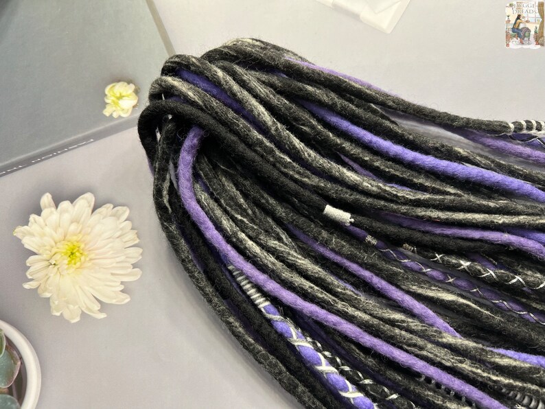 Merino Wool Dreadlocks, Mixed Colors With Bone Beads (handmade ...