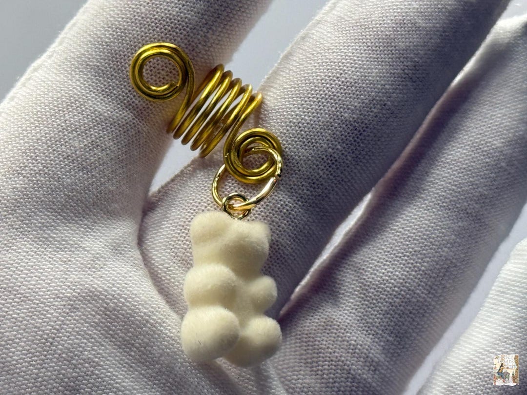 Bead for Dreadlocks Braids Teddy Bear Velvet Coated Pendant Flat Back ...