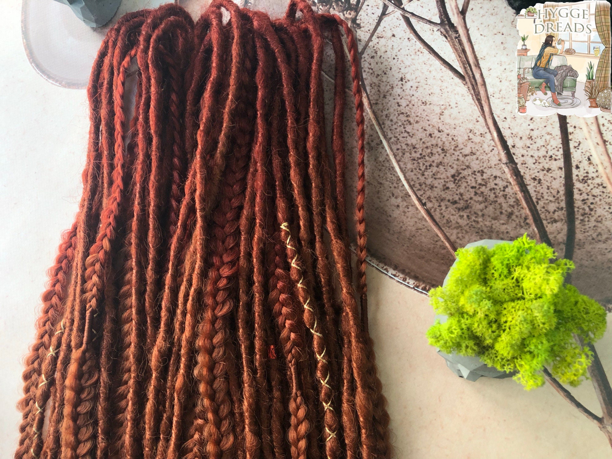 Natural Look Synthetic Dreads fishtail Braids With Loose Ends - Etsy