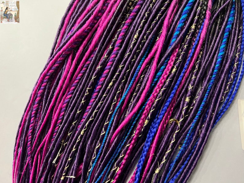 Ombre Synthetic Dread Braids - Gold Thread Detail, Bright Colors - Etsy