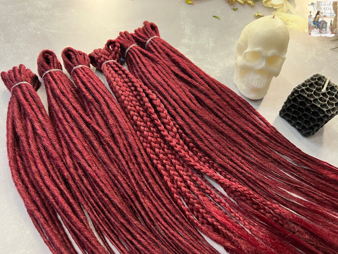 Burgundy Synthetic Dreadlocks - Twisted Braids With Loose Ends - Etsy