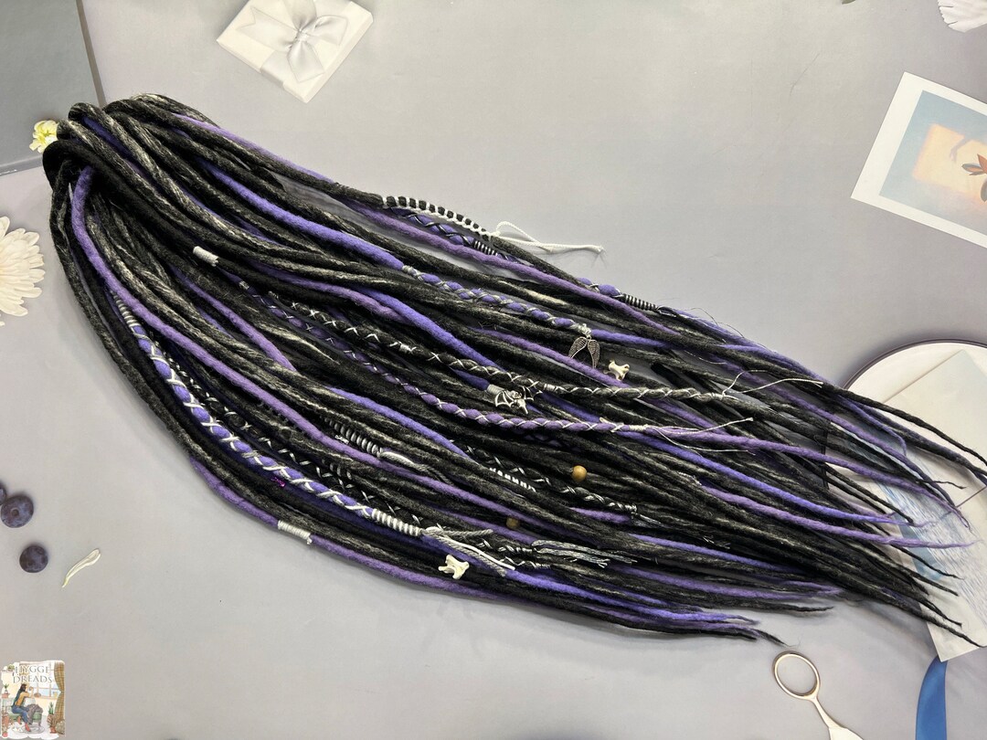 Merino Wool Dreadlocks, Mixed Colors With Bone Beads (handmade ...
