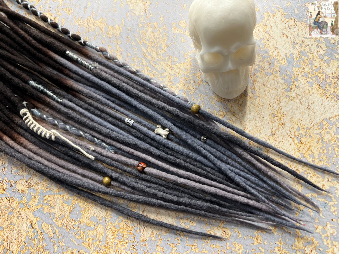 Wool Dreads Ombre Black to Grayscale Dark Grey, Steel, Platinum, Light ...