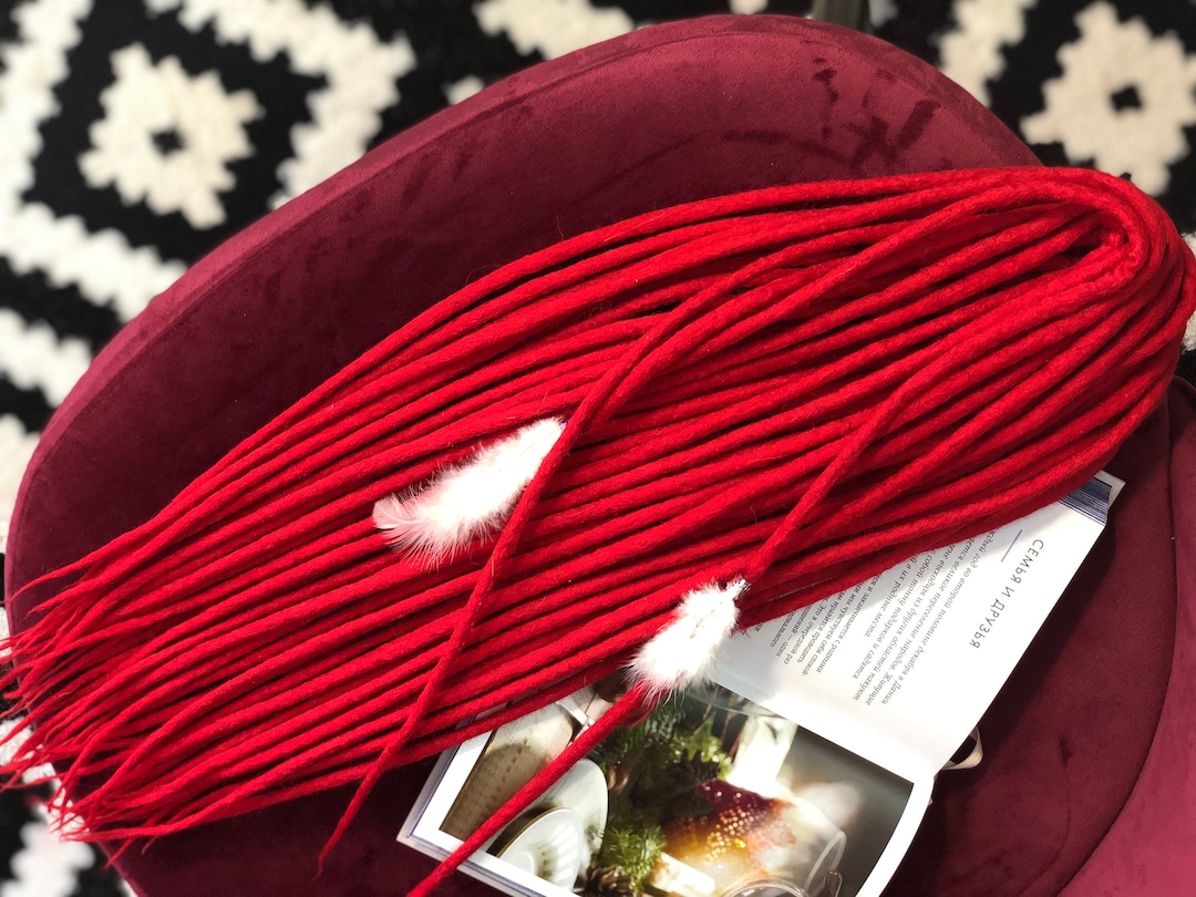 Wool Dreads Burgundy Bright Red Ruby Candy Colour Double Ended or ...