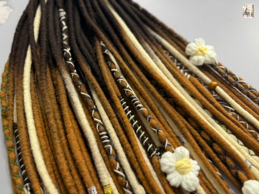 Wool Dreadlocks + Braids Brown, Shades of Brown, Blond, Sugar Blond ...