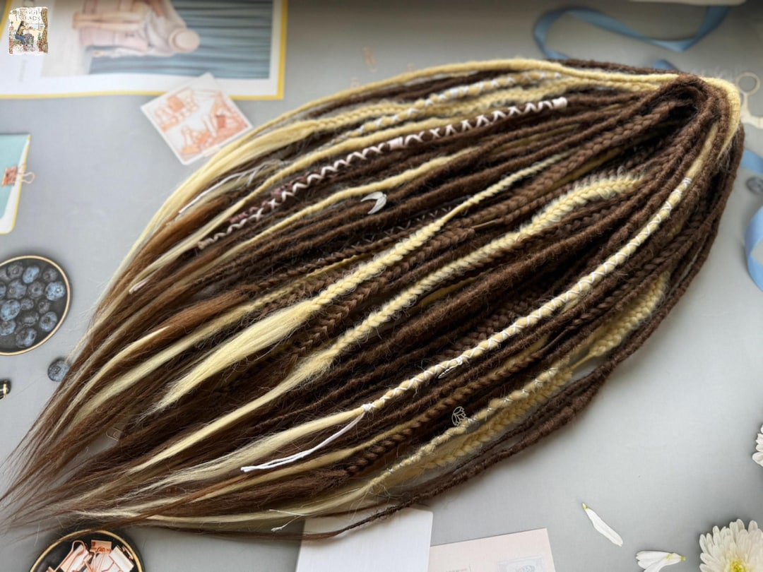 Mix of Structure Dreadlocks + Fishtail Braids Brown and Blond Charms ...