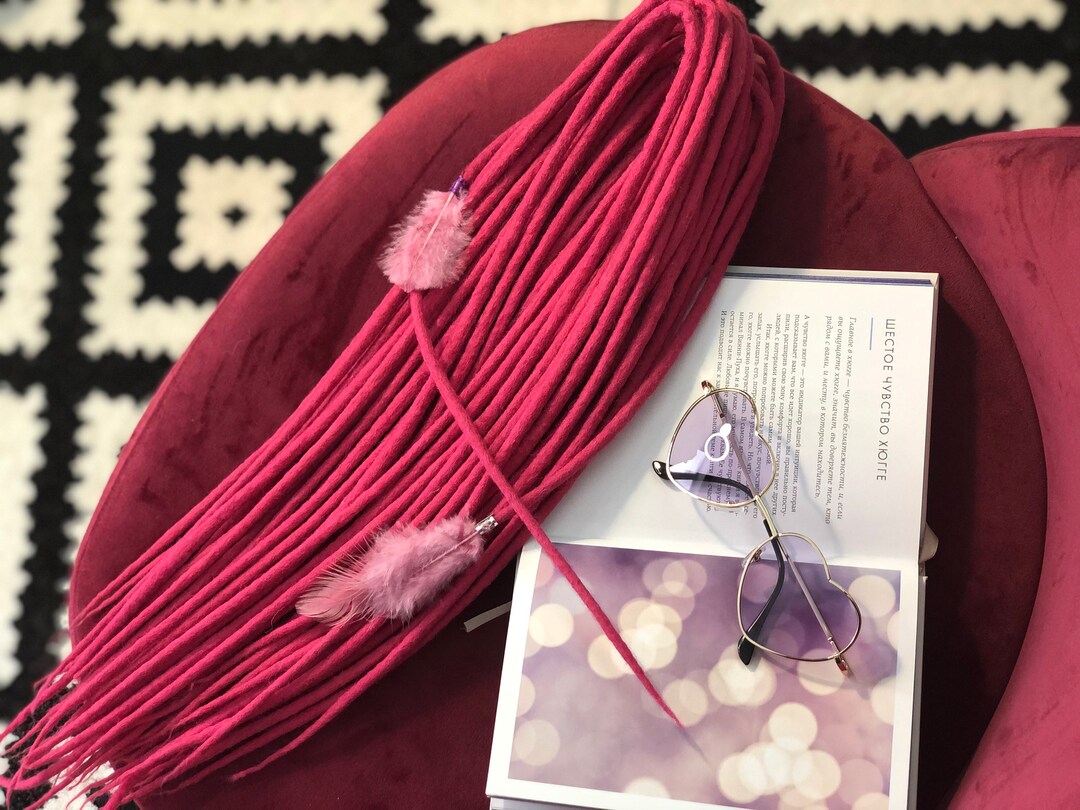 Bright Pink Wool Dreads: Double or Single Ended Merino Hair Extensions ...