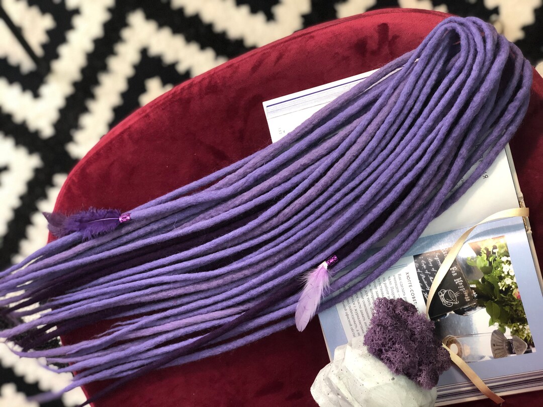 Lavender Wool Dreadlocks - Lightweight Double Ended Extensions - Etsy
