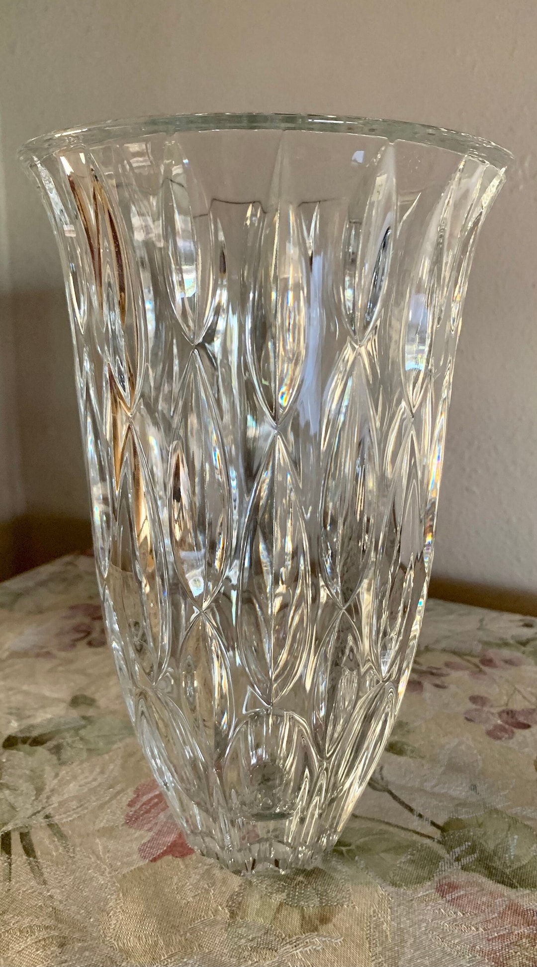 Vintage Marquis Waterford Crystal 9 Inch Floral Vase Rainfall Pattern ...