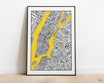 New York Street Map Art, New York City Map, NYC Love, US Cities, Large ...