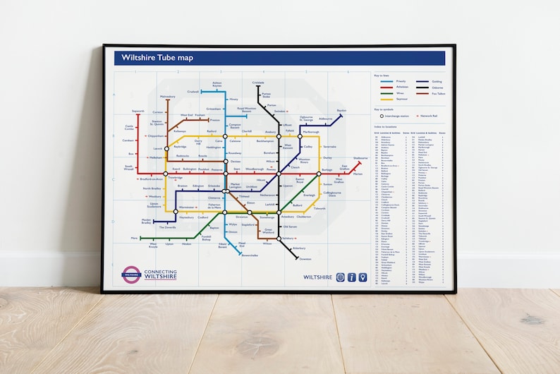 Wiltshire Tube Map - Art Print - Etsy