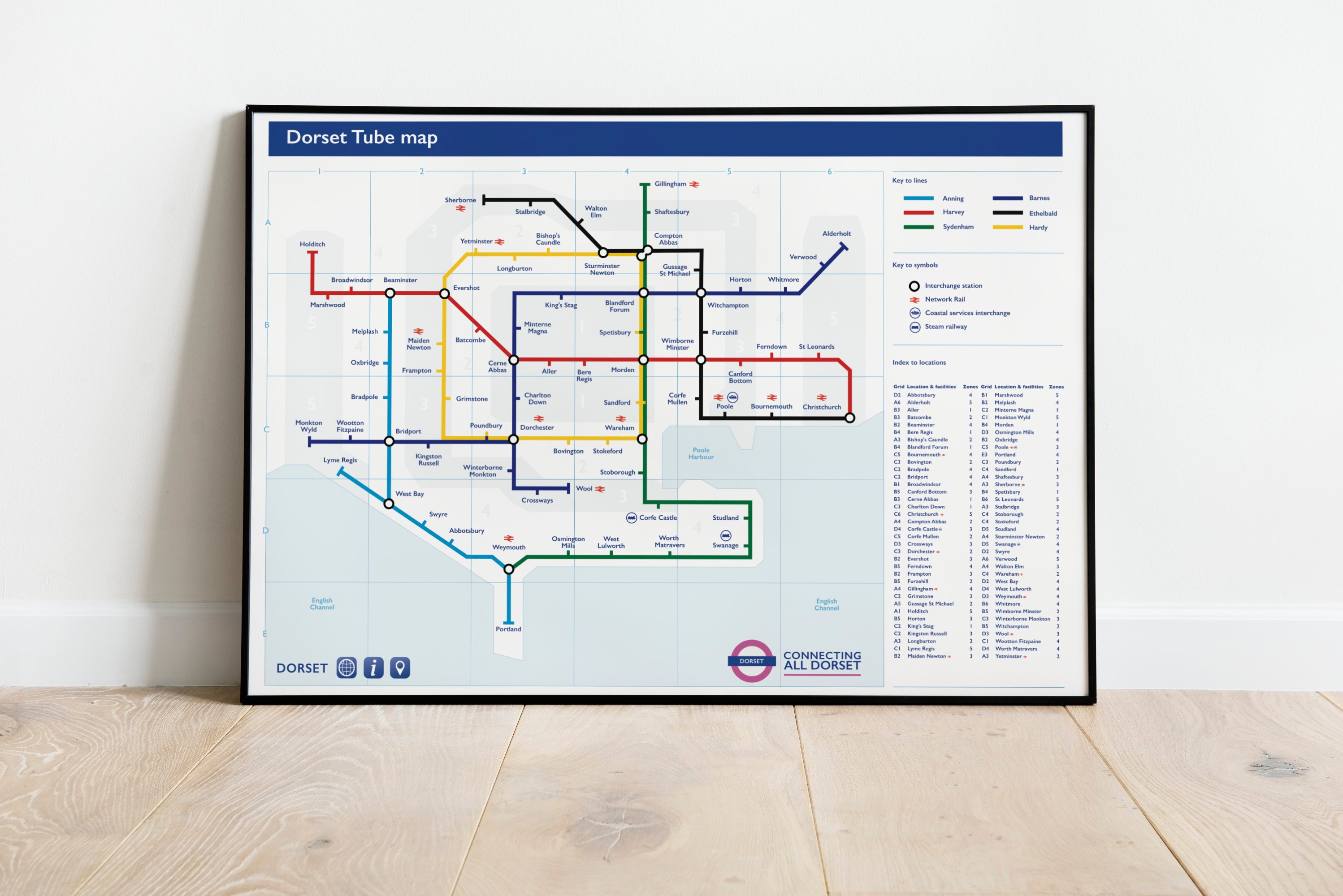 Dorset Tube Map - Art Print - Etsy UK