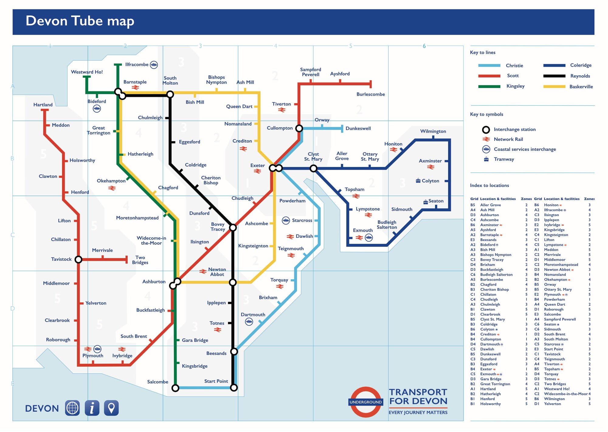 Devon Tube Map Art Print | Etsy