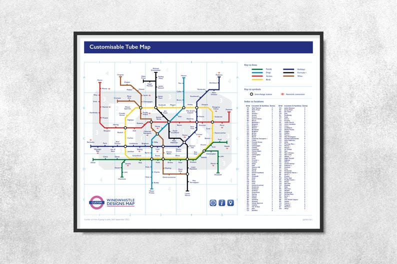 Personalised Tube Map Art Print - Etsy