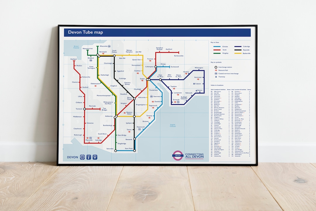 Devon Tube Map - Art Print - Etsy UK