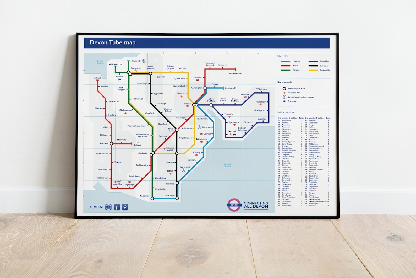 Devon Tube Map - Art Print - Etsy