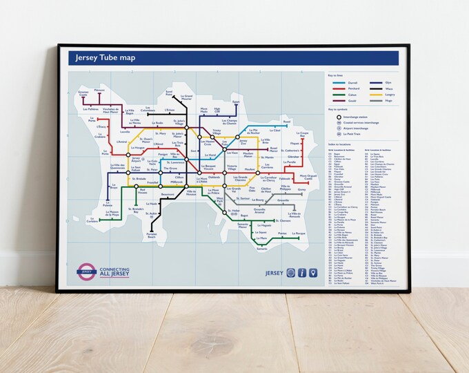 Jersey Tube Map - Art Print - Etsy UK