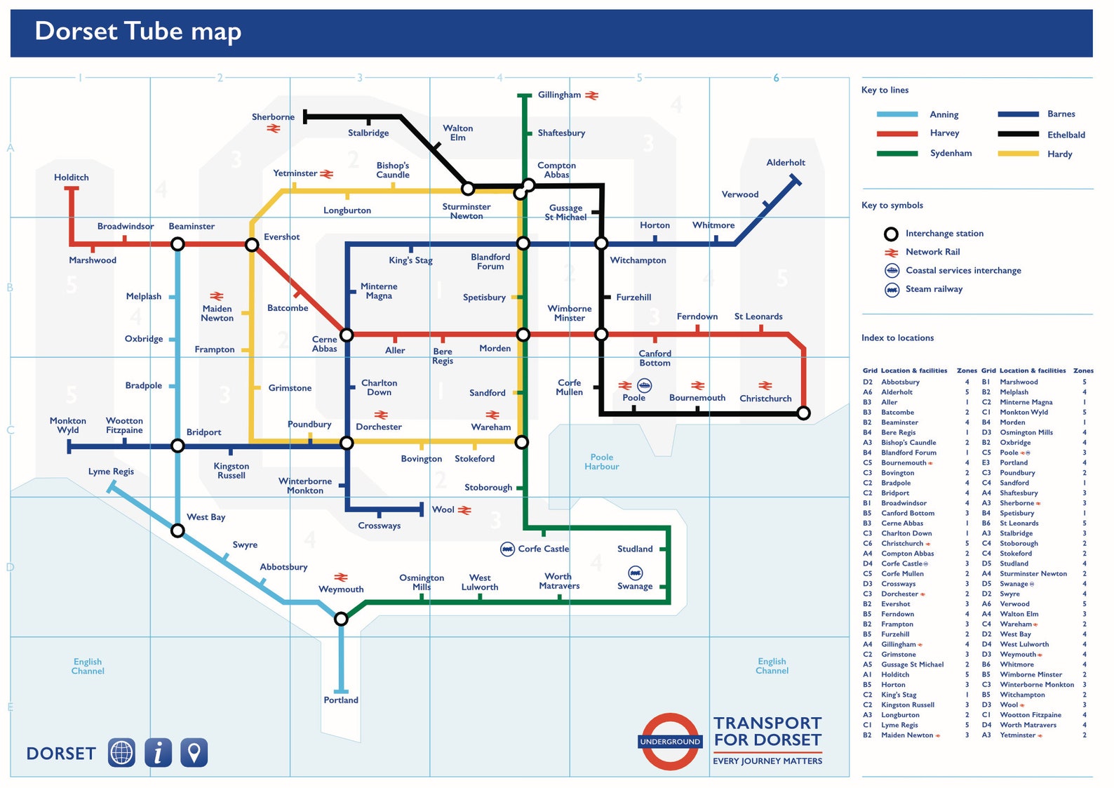 Dorset Tube Map Art Print - Etsy UK