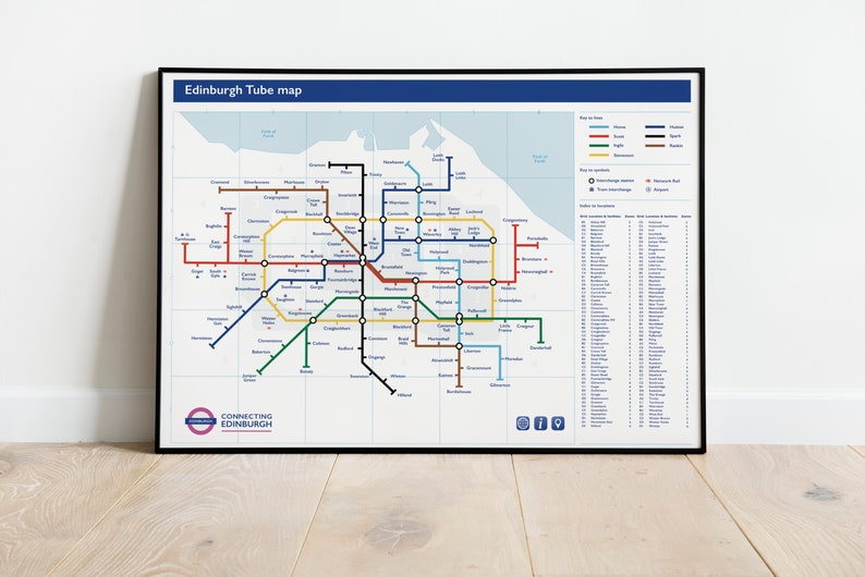 Edinburgh Tube Map - Art Print - Etsy