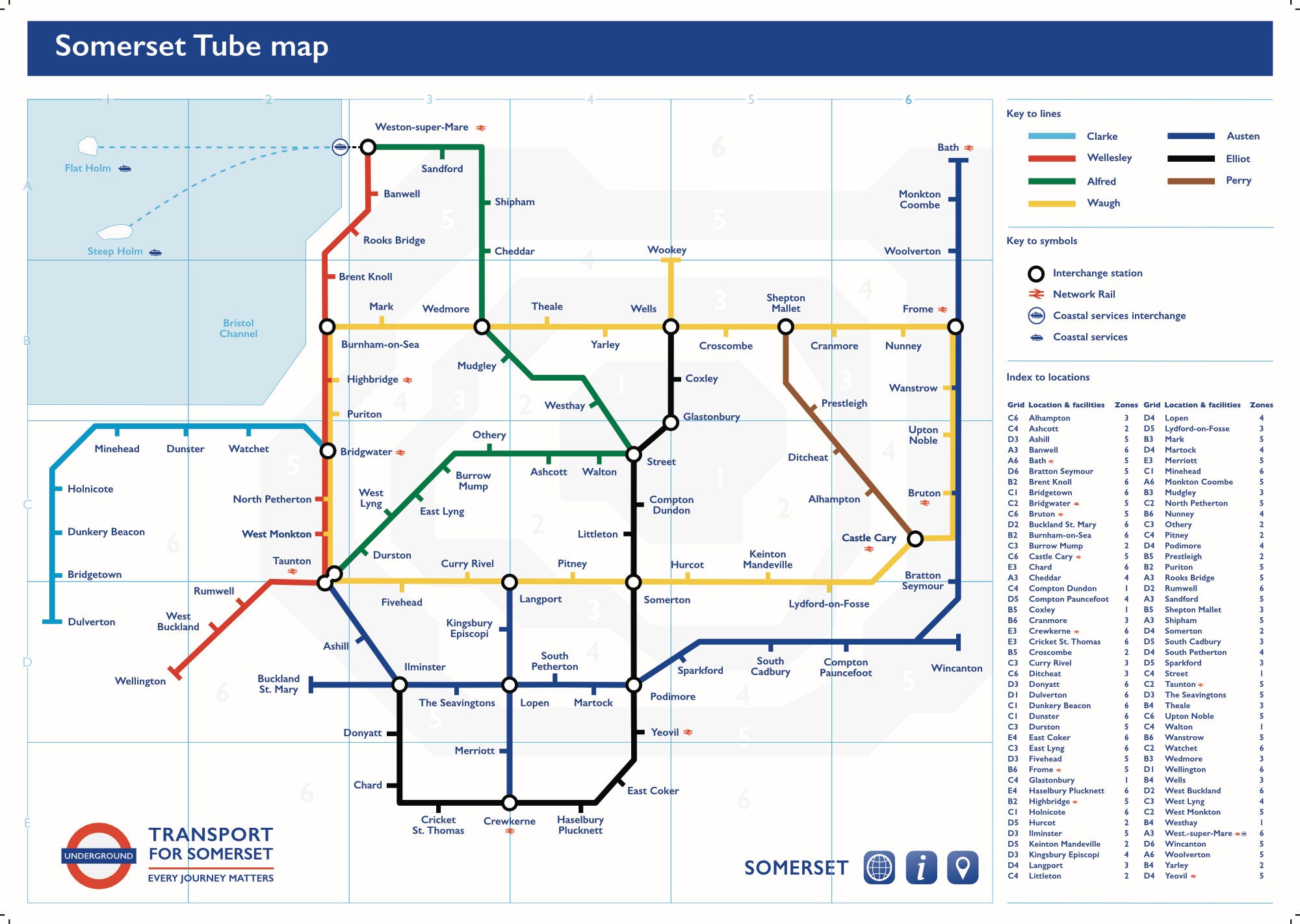 Somerset Tube Map Art Print - Etsy UK