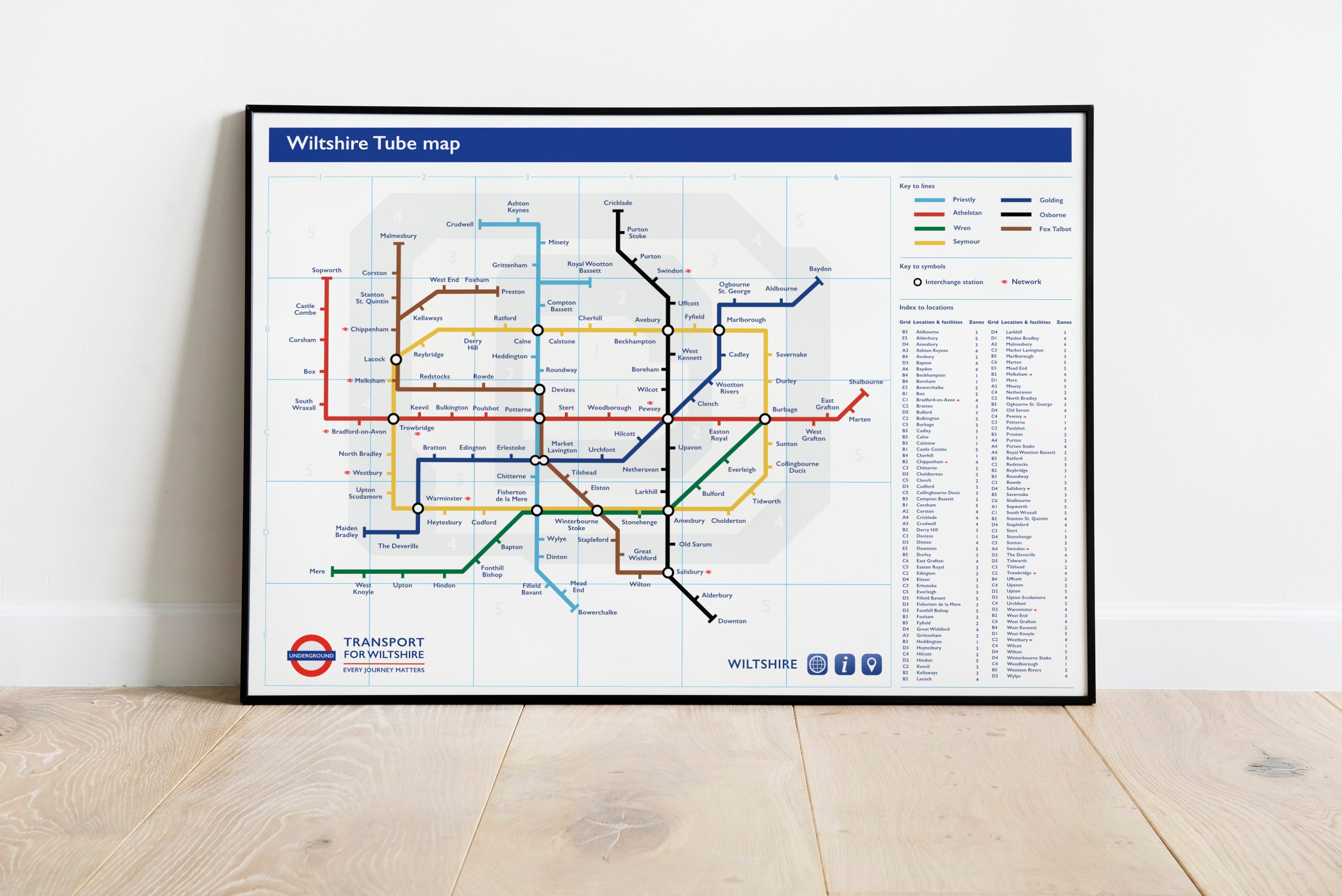 Wiltshire Tube Map Art Print - Etsy