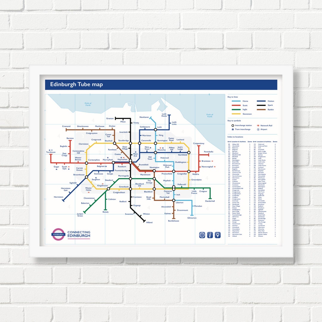 Edinburgh Tube Map Art Print - Etsy