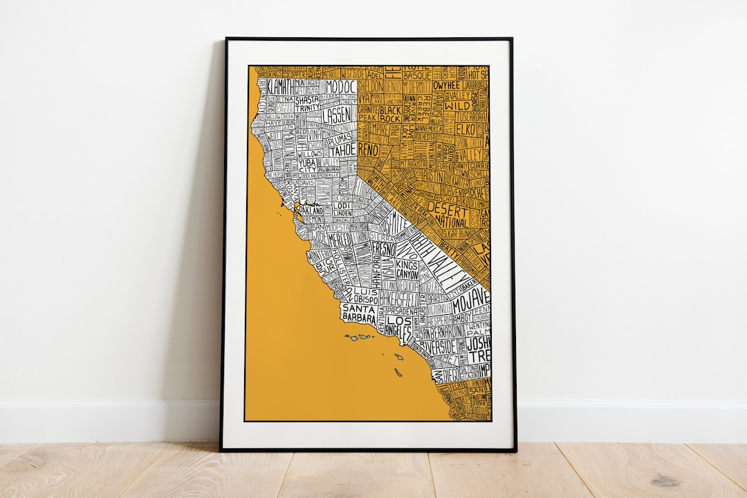 California Map - Art Print - Etsy