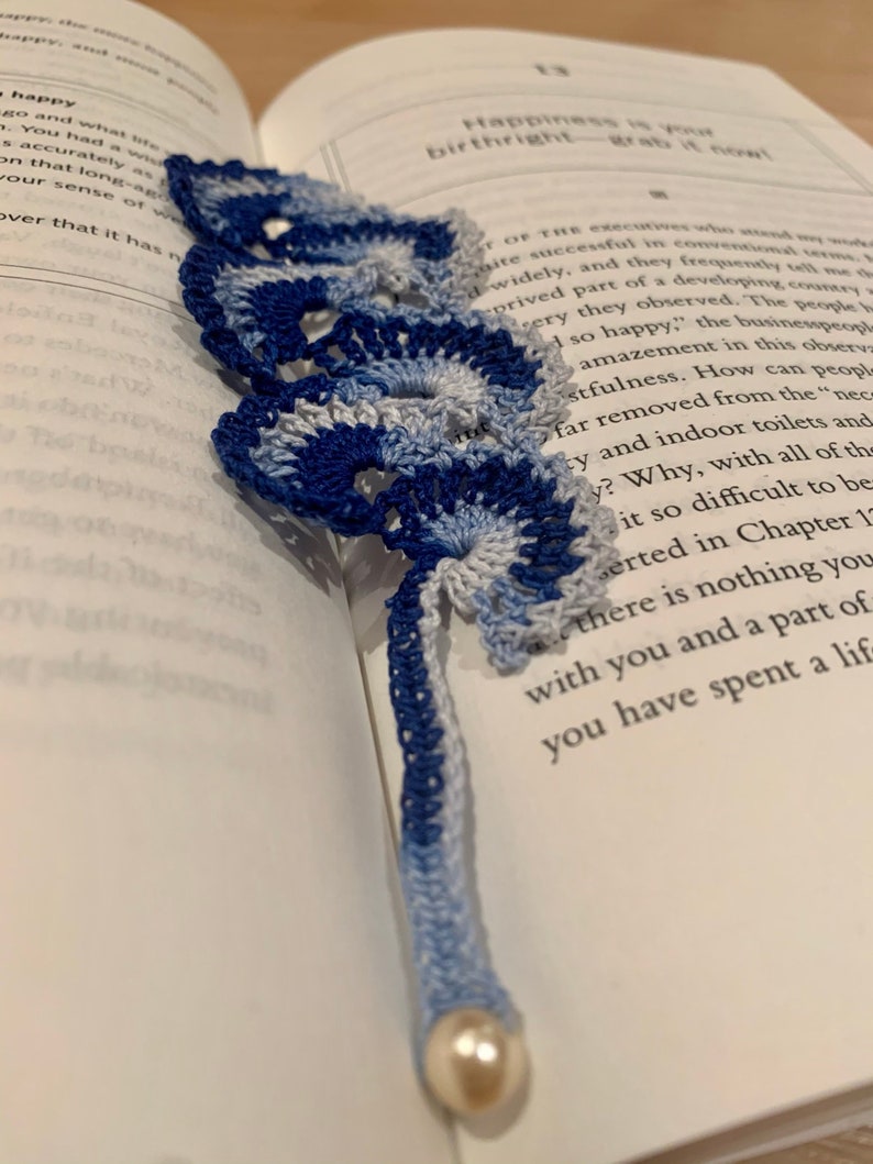 Lace Fan Bookmark Crochet Pattern Handmade Gift for Book - Etsy