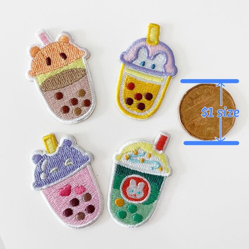 Milk Tea Boba Embroidered Patch Iron On - Etsy